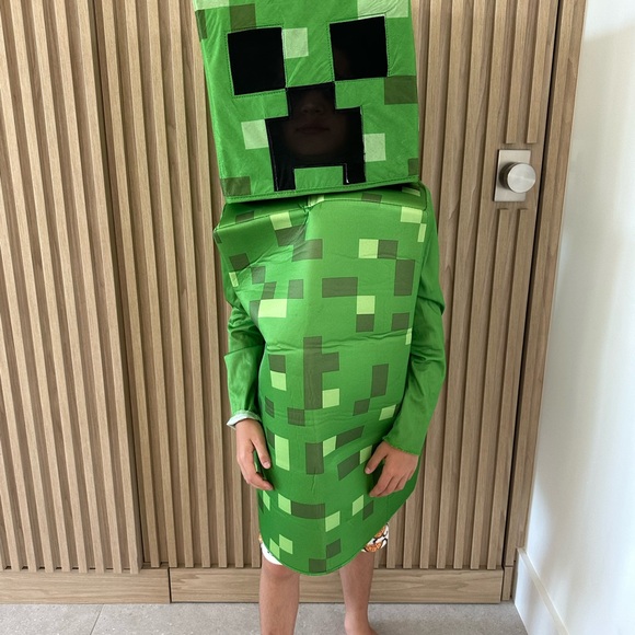 Minecraft | Costumes | Minecraft Creeper Kids Pixelated Costume With ...